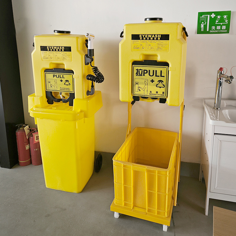 ISEA Certified Portable Emergency Eyewash Station: Heavy-Duty Trolley ...